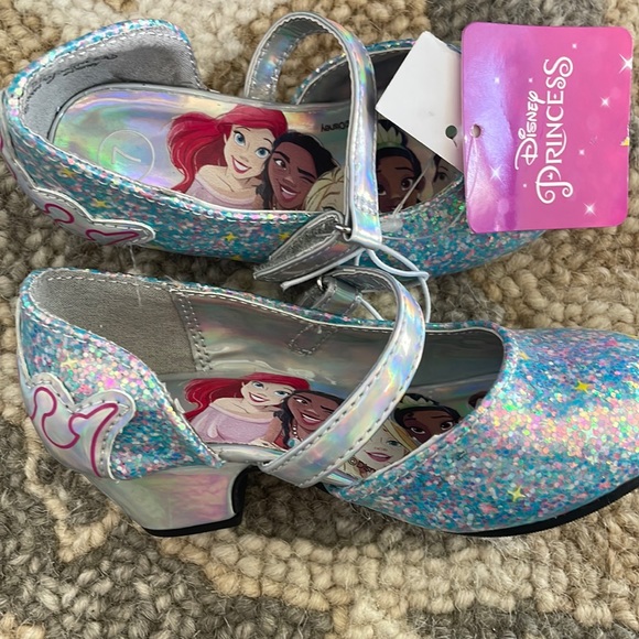Disney | Shoes | Toddler Girls Disney Princess Ballet Flats Silver ...